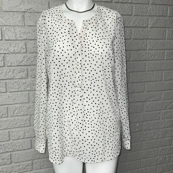 Talbots | Tops | Talbots Women Polka Dot Long Sleeve Blouse Size M | Poshmark